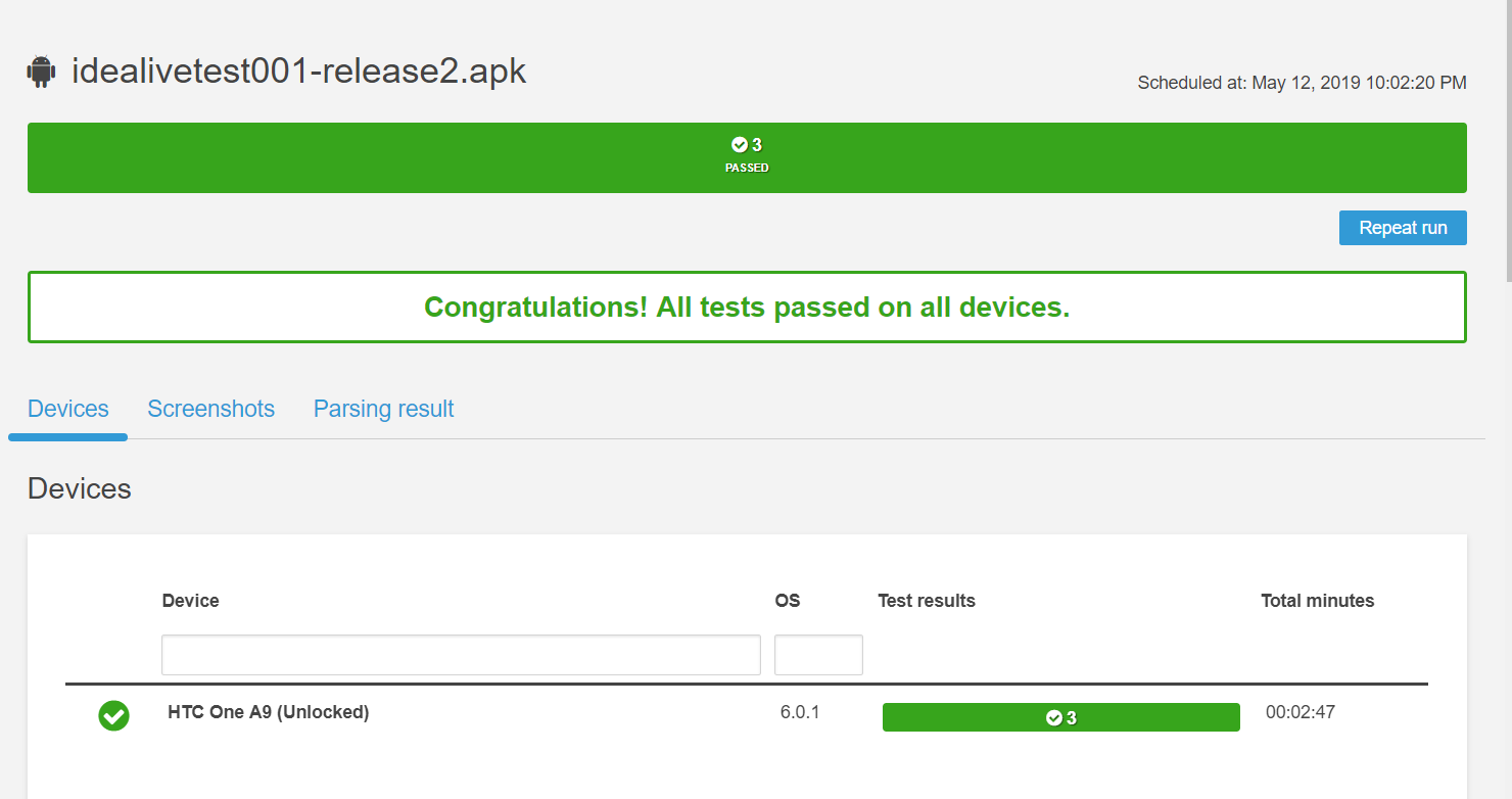 AWS Device Farmを使ってみる（Automated tests） | idealive tech blog